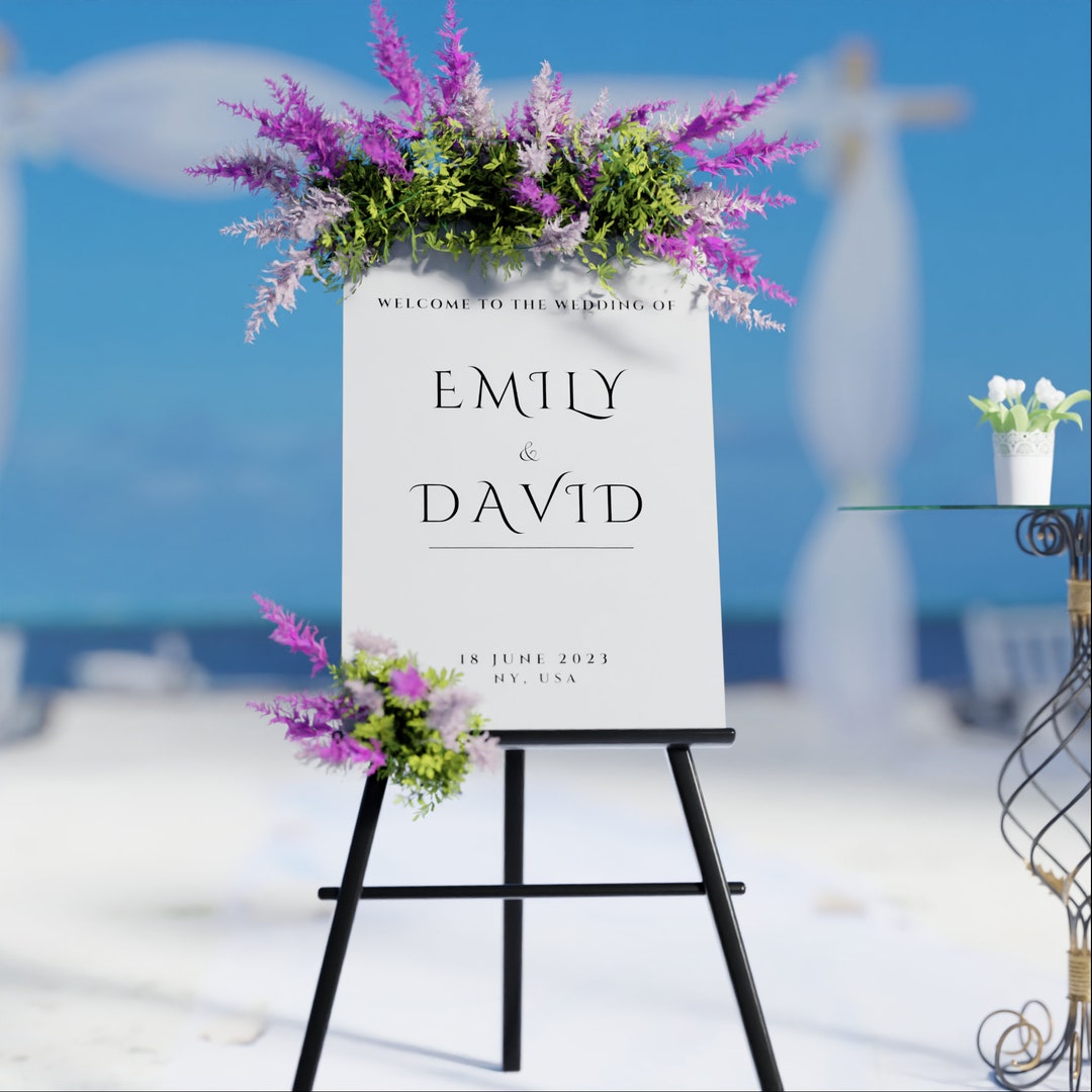 Editable Wedding Welcome Sign, Elegant Welcome Sign Template, Printable ...