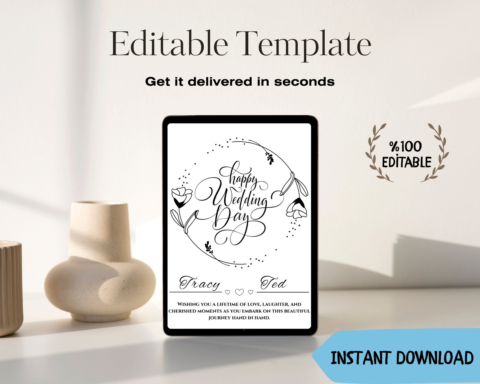 Editable Congratulations Gift Wedding Card Template - Etsy