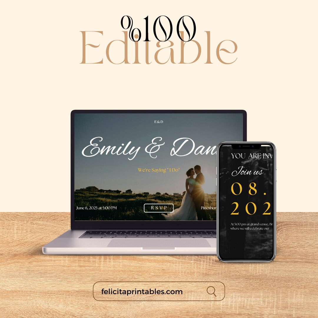 Modern Canva Wedding Website Template, Automated RSVP With Google Forms ...