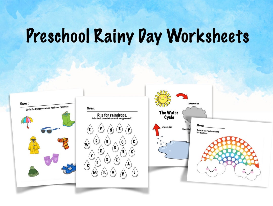 Preschool Rain Theme Worksheets | Homeschool | Preschool Printable ...
