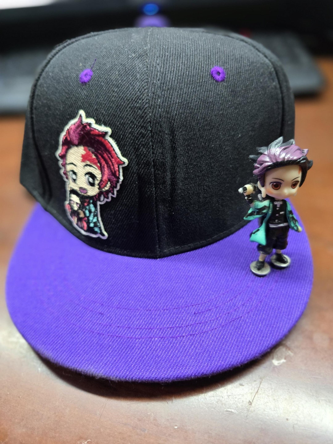 Tanjiro - Anime - Snapback Hat - Removable Figurine - Demon Slayer - Etsy