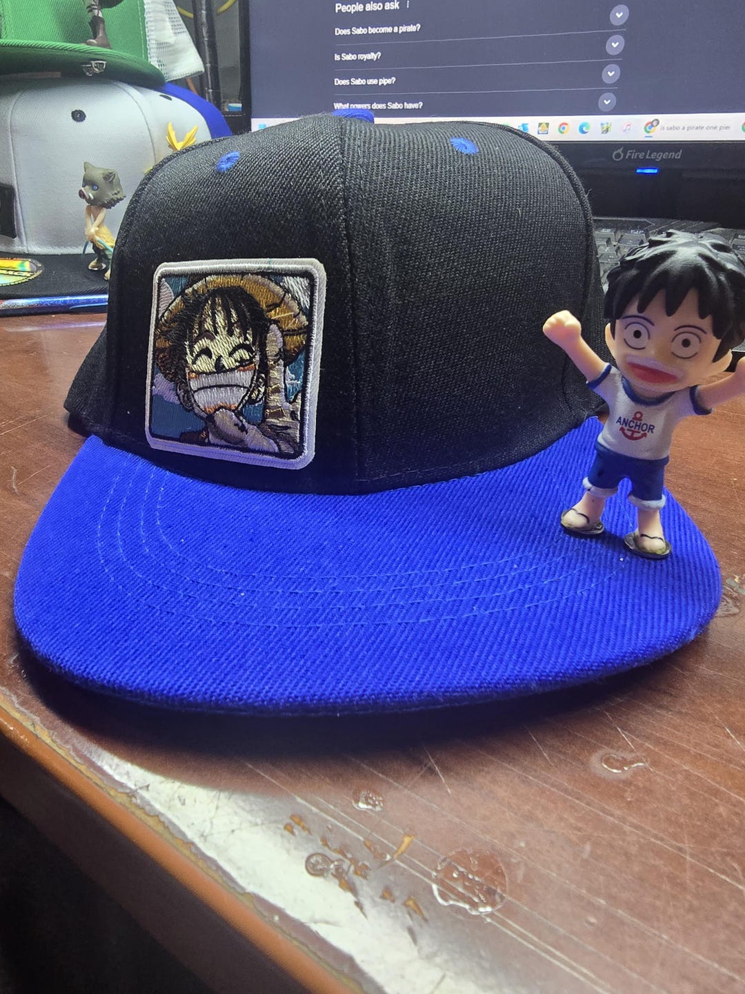 Luffy - Anime Hat - Removable Figurine - Snapback Hat - One Piece - Etsy