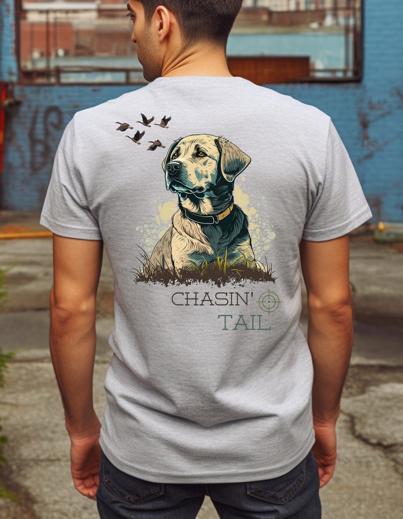 Men's Chasing Tail Hunting Shirt, Duck Hunting, Hunting Bird Dog, Duck ...