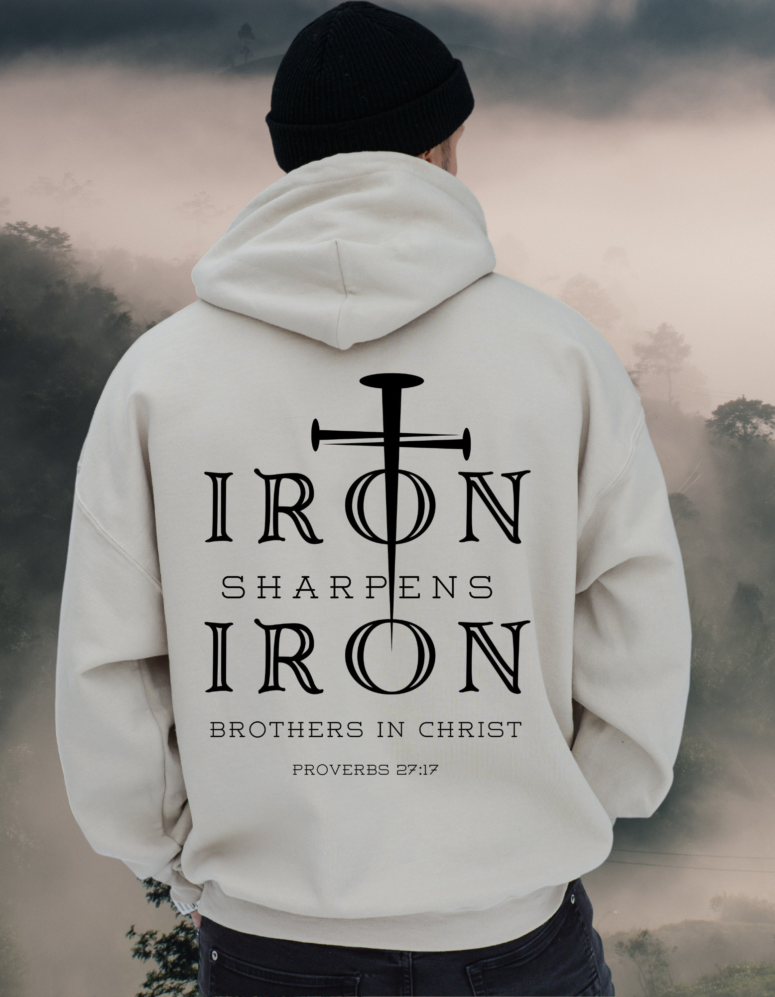 Men’s Iron Sharpens Iron Hoodie, Proverbs 27:17, Christian Hoodie, Gift ...