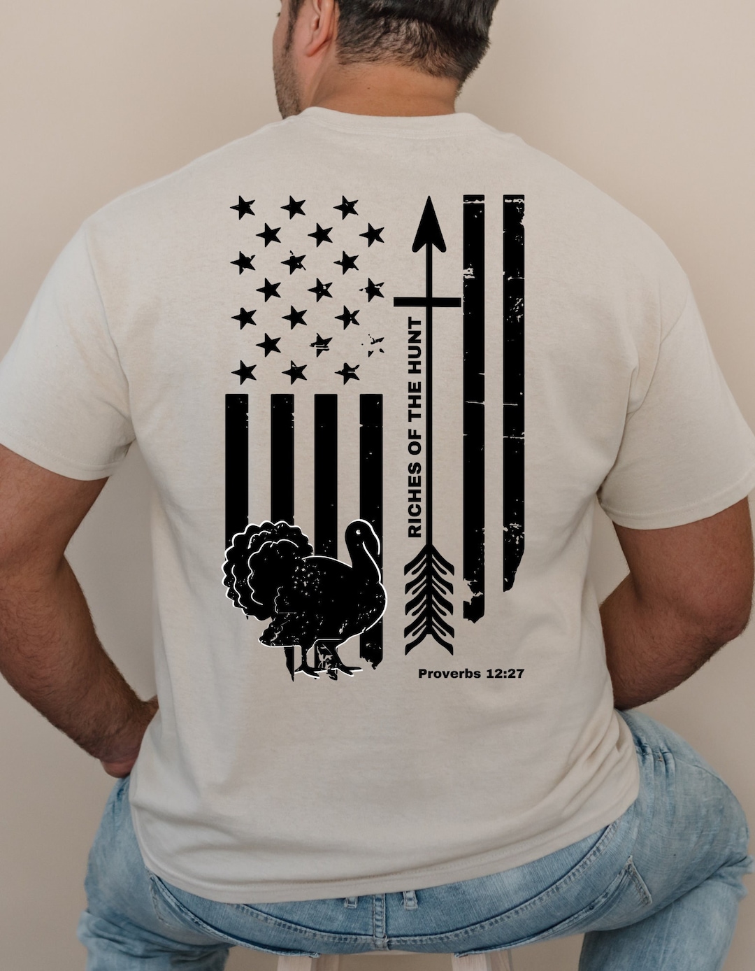 American Flag Turkey Hunting T-shirt, Riches of the Hunt, Hunting Gift ...