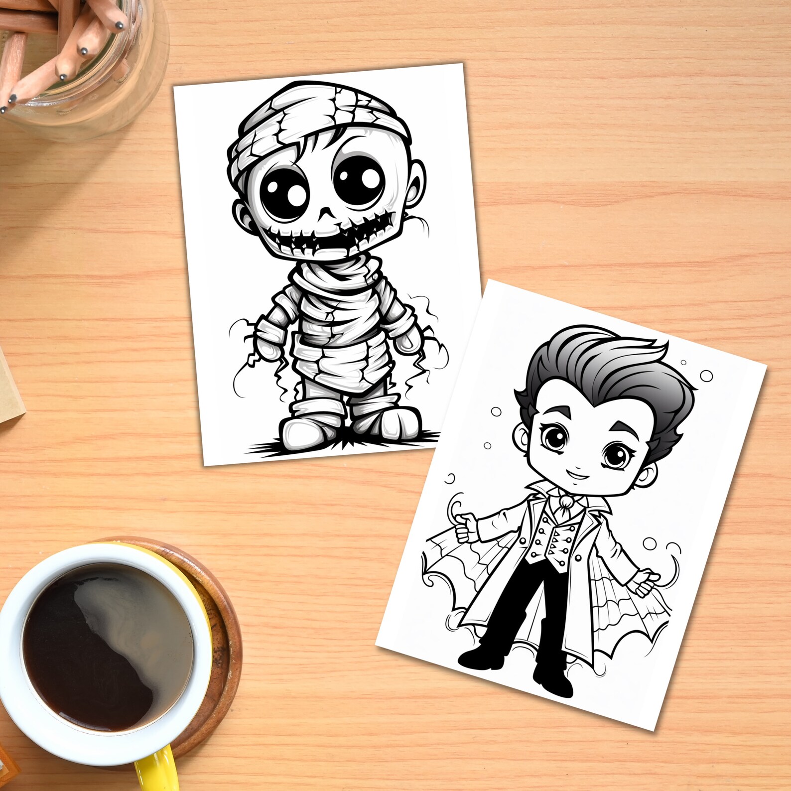 Kawaii Halloween Coloring Pages, 35 Pages, Creepy Kawaii, Cute Kawaii ...