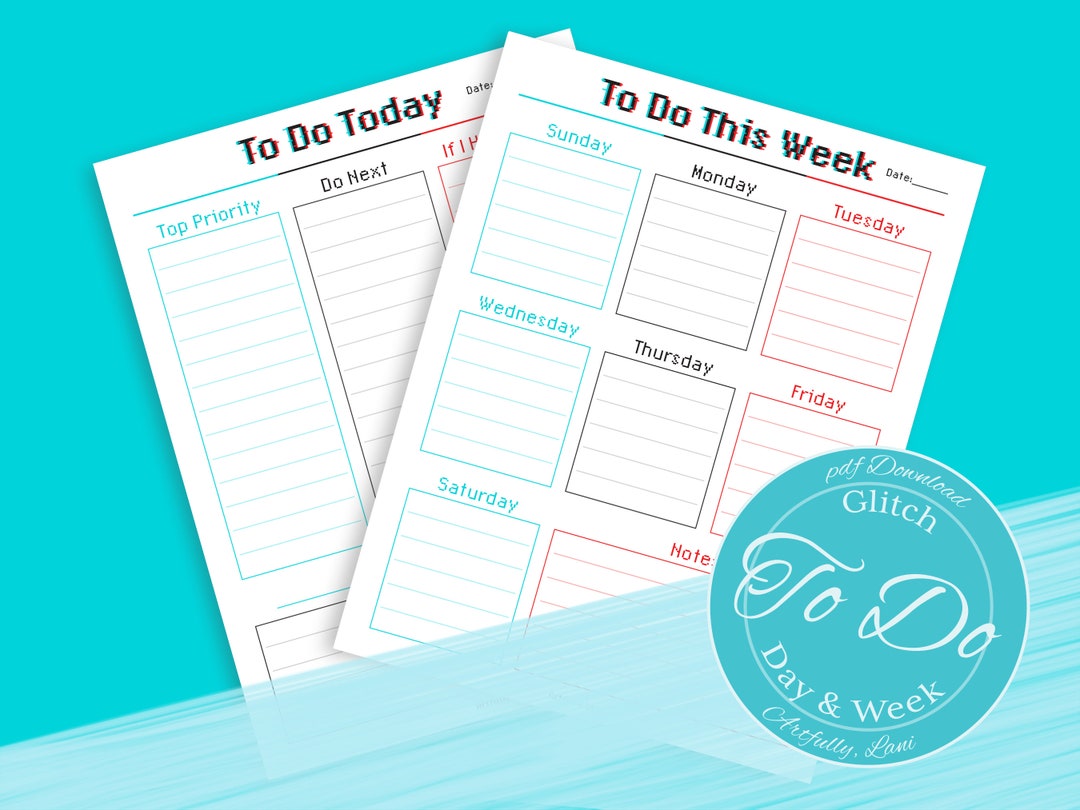 Printable To-do List Stationery Set Daily and Weekly - Etsy