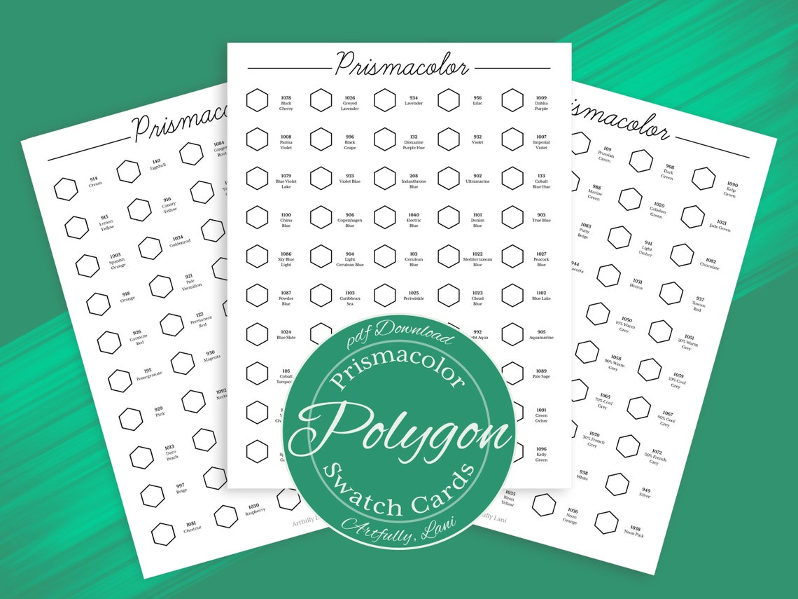 Printable Prismacolor Swatch Card Art Supplies Bundle Featuring Four ...