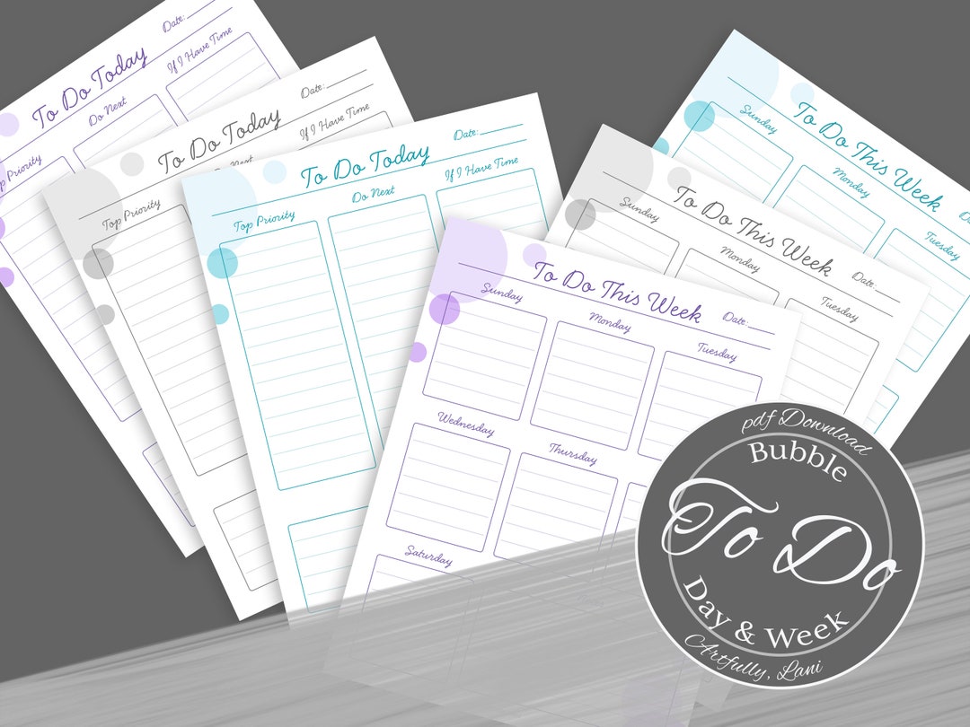 Printable To-do List Stationery Bundle Daily and Weekly - Etsy