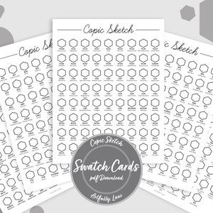 Printable Copic Sketch Swatch Card Art Supplies Bundle | Full Set ...