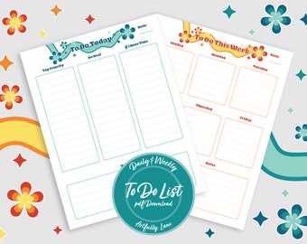 Printable Weekly Planner Groovy Theme Portrait Format Downloadable PDF ...