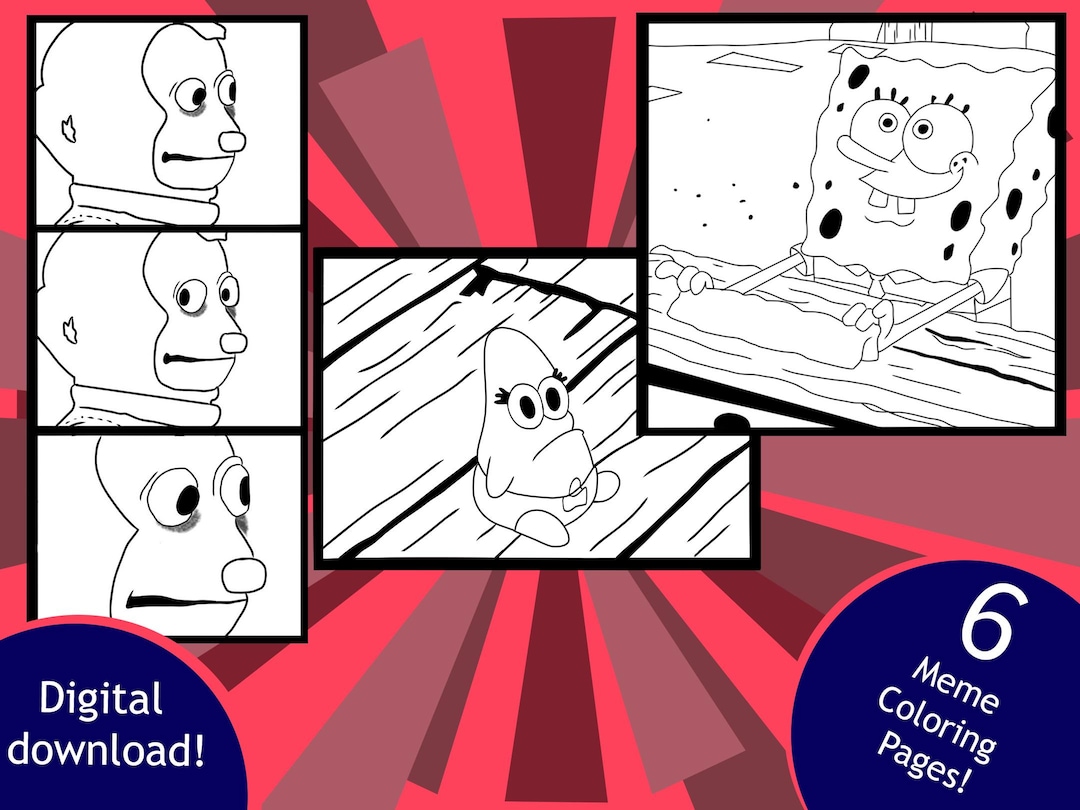 Meme Themed Coloring Pages - Etsy