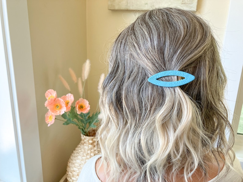 Set of Blue Hair Clips Daisy Flower Hair Clip Metal Alligator Hair Clip ...