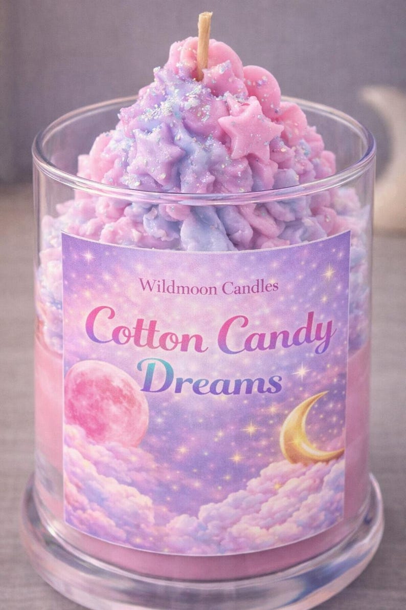 Cotton Candy Dreams Candle, Space Theme, Vegan Gift - Etsy