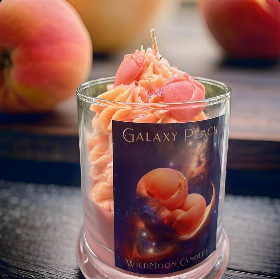 Large 12 Oz Galaxy Peach Space Candle - Etsy