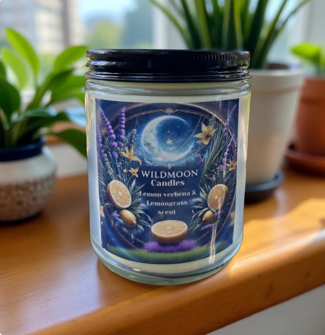 Lemongrass & Lemon Verbena Candle – Fresh Citrus Herbal Scented Candle ...