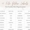 Home Organization Labels, Precut Home Filing System LABELS, Home Office ...