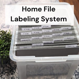 Home Organization Labels, Precut Home Filing System LABELS, Home Office ...