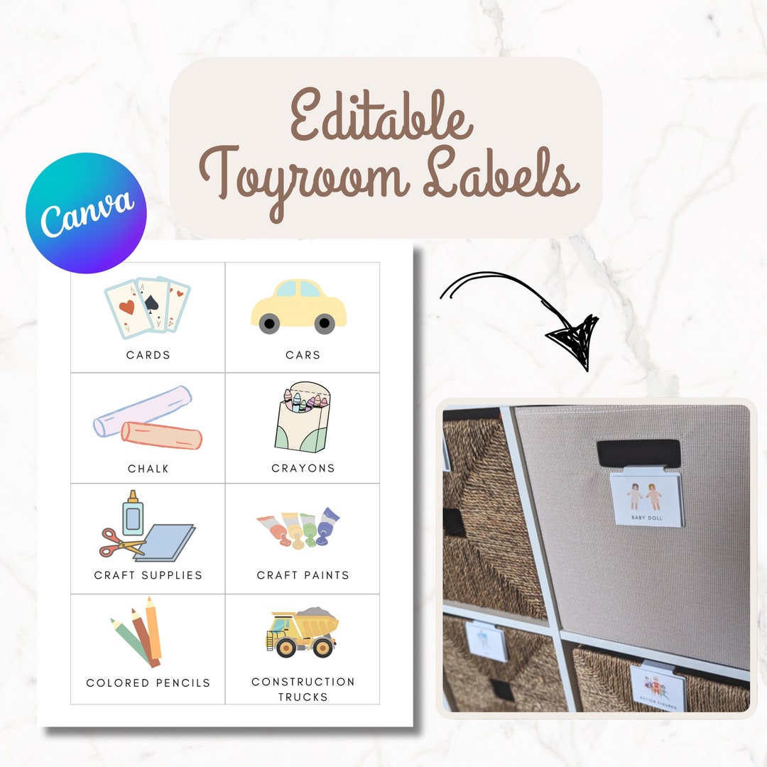 Toy Bin Labels, Playroom Organization, Editable Labels, Trofast, Cube ...