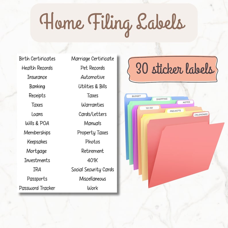 Home Filing System, Home Files, Home Office Organization, File Storage ...