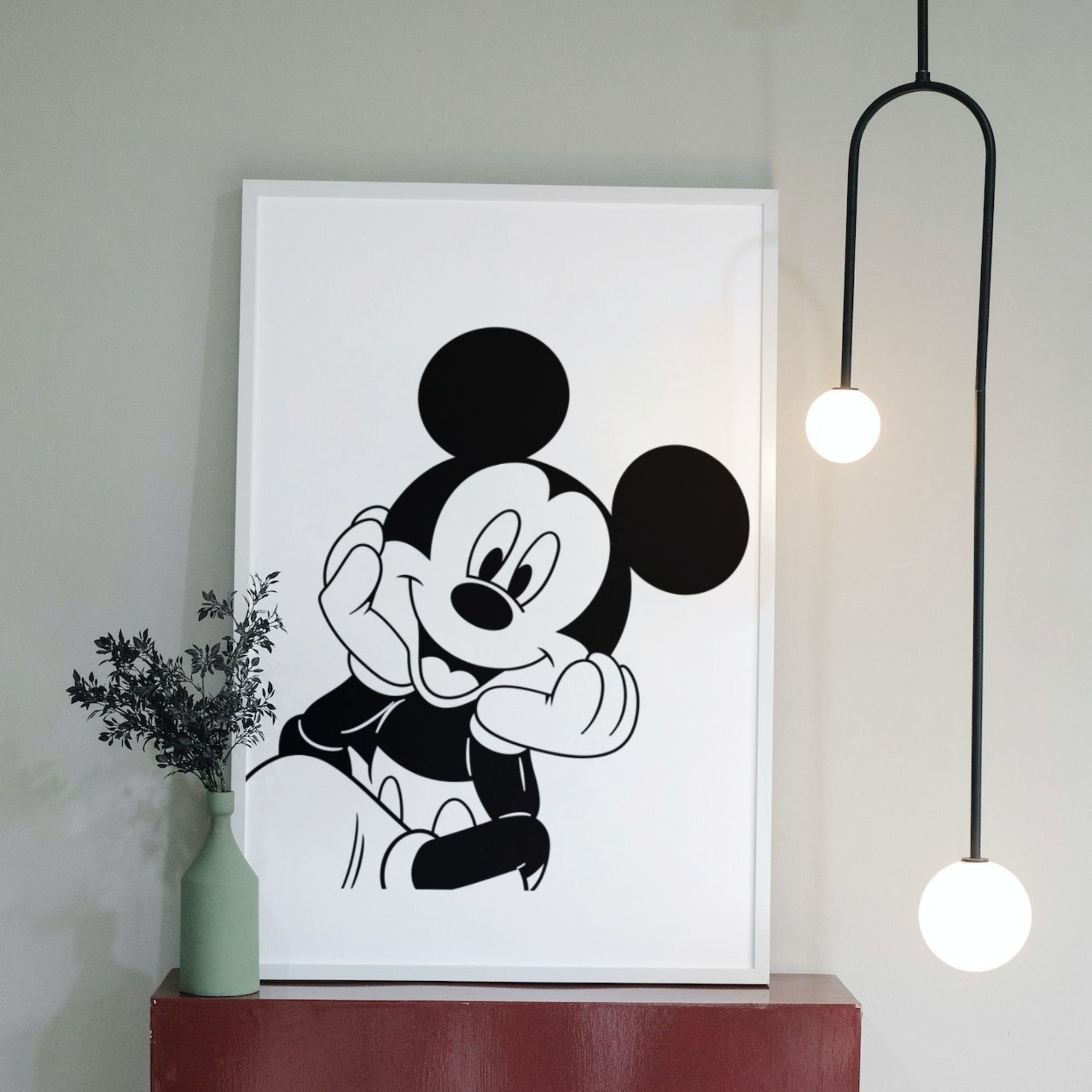 Mickey Mouse Prints Set of 3 , Kid's Room Wall Art, Nursery, Digital ...