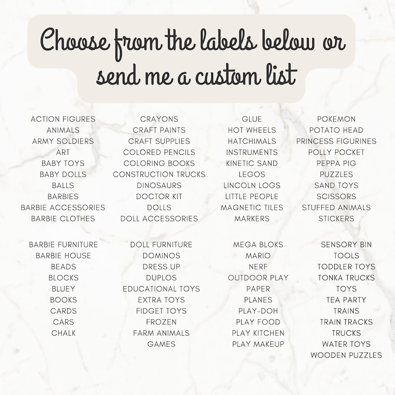 Toy Bin Labels, Montessori, Digital File, Trofast, Cube Storage ...