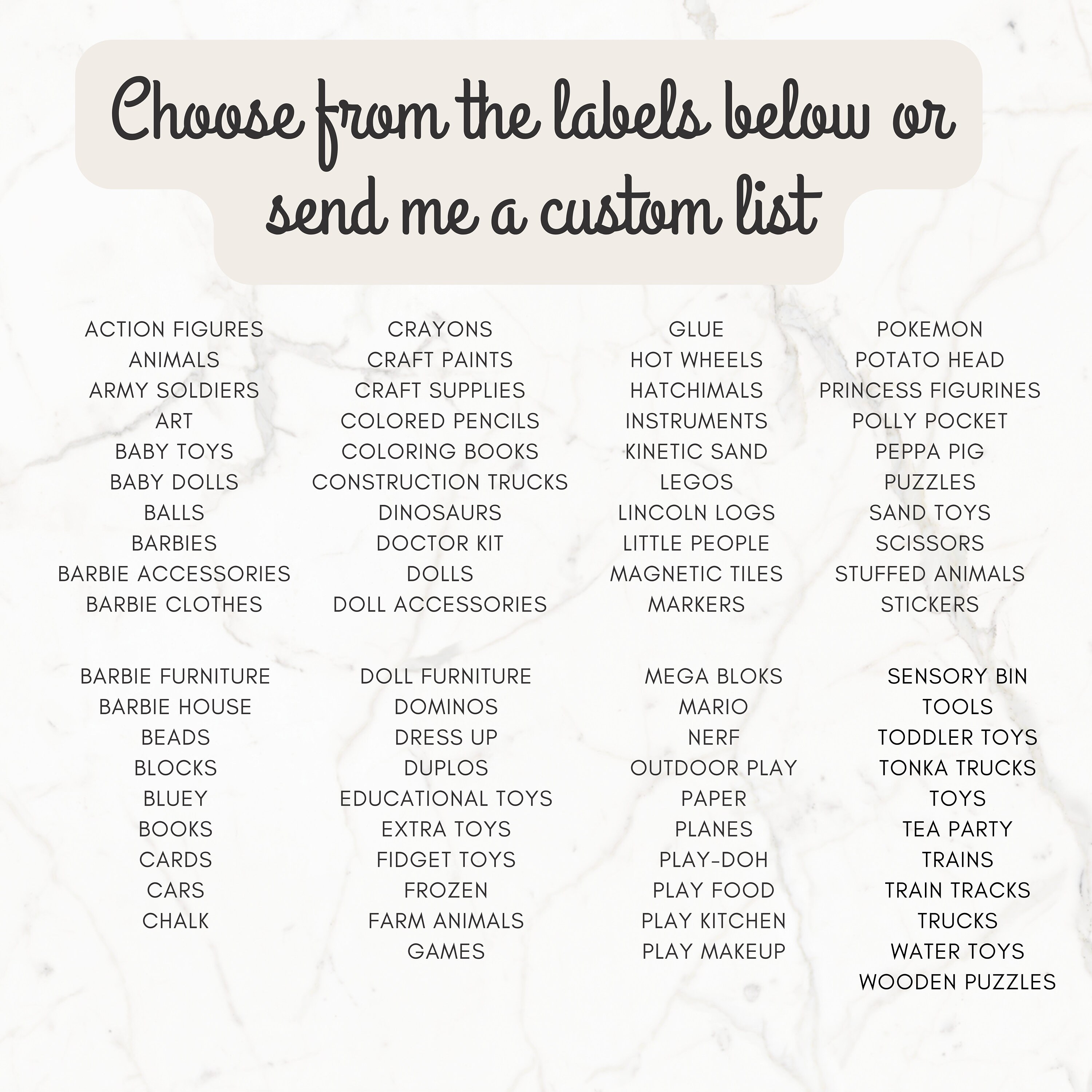 Toy Bin Labels, Montessori, Digital File, Trofast, Cube Storage ...