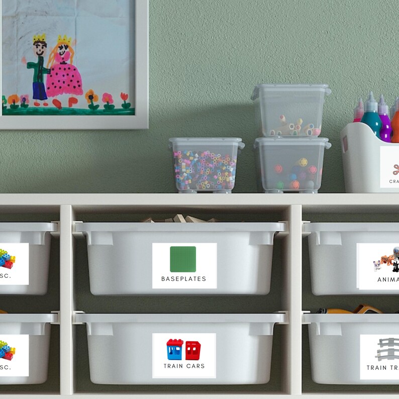 Building Bricks Toy Bin Labels, Montessori, Trofast, Nursery, IKEA ...