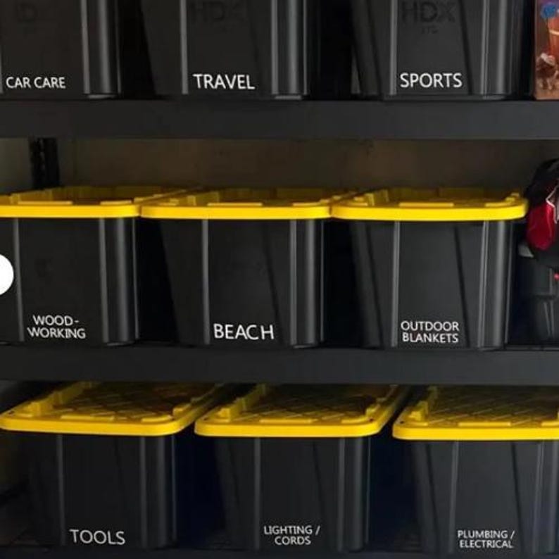 Custom Waterproof Storage Bin Labels: Garage, Basement, Holiday - Etsy