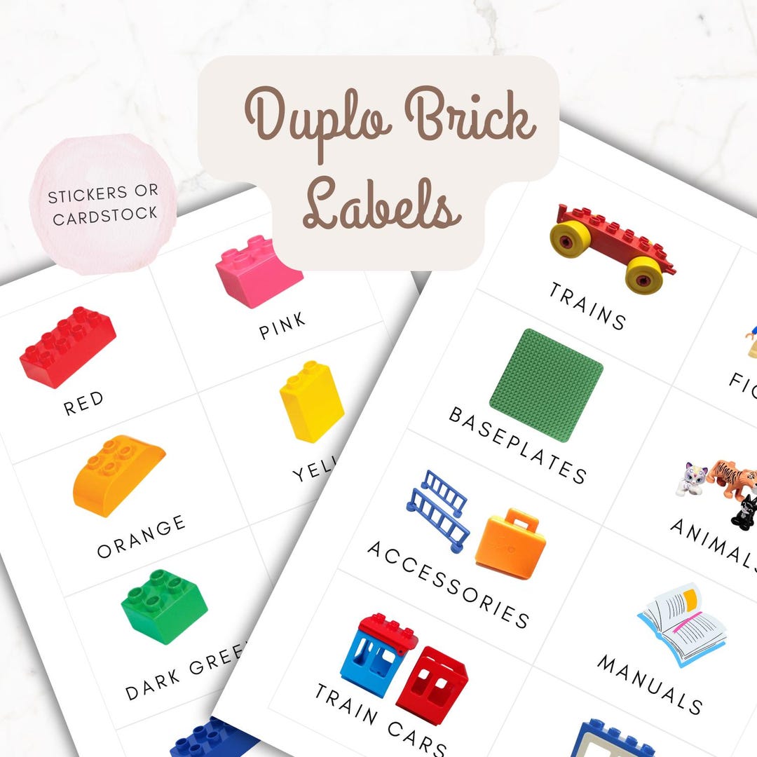 Building Bricks Toy Bin Labels: Montessori Playroom Organization ...