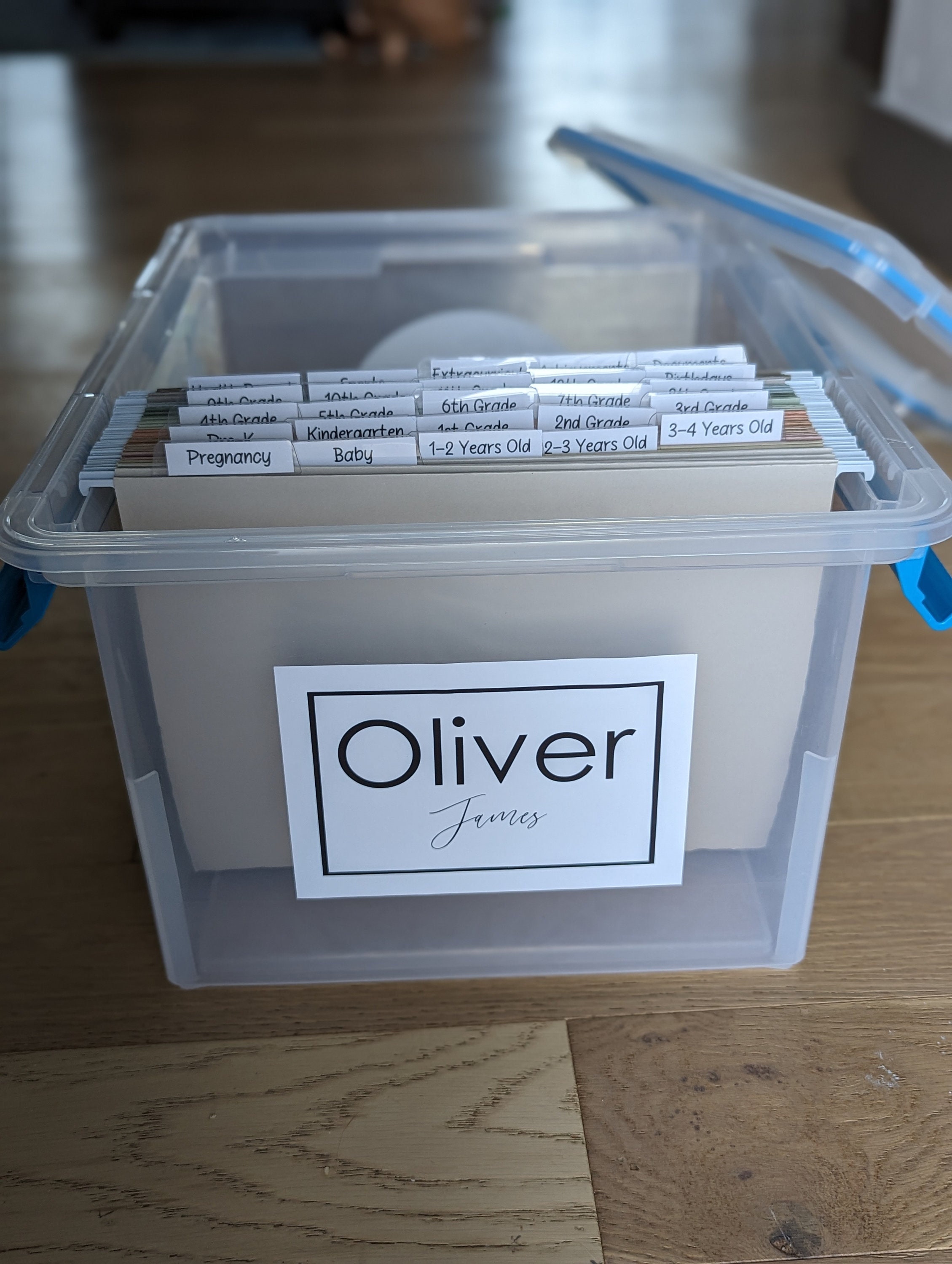 Kids File Folder Box, Memory Tote Box, Kids Tote Complete Box, Baby ...