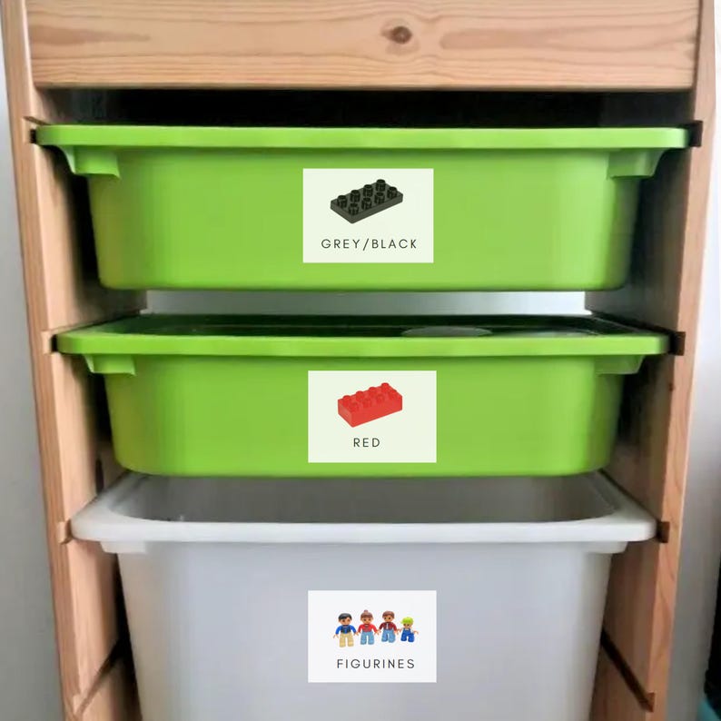 Building Bricks Toy Bin Labels, Montessori, Trofast, Nursery, IKEA ...