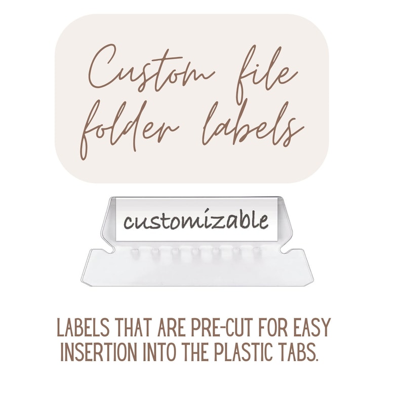 Pre-cut CUSTOM Labels for File Folders, Cardstock File Labels, Home ...