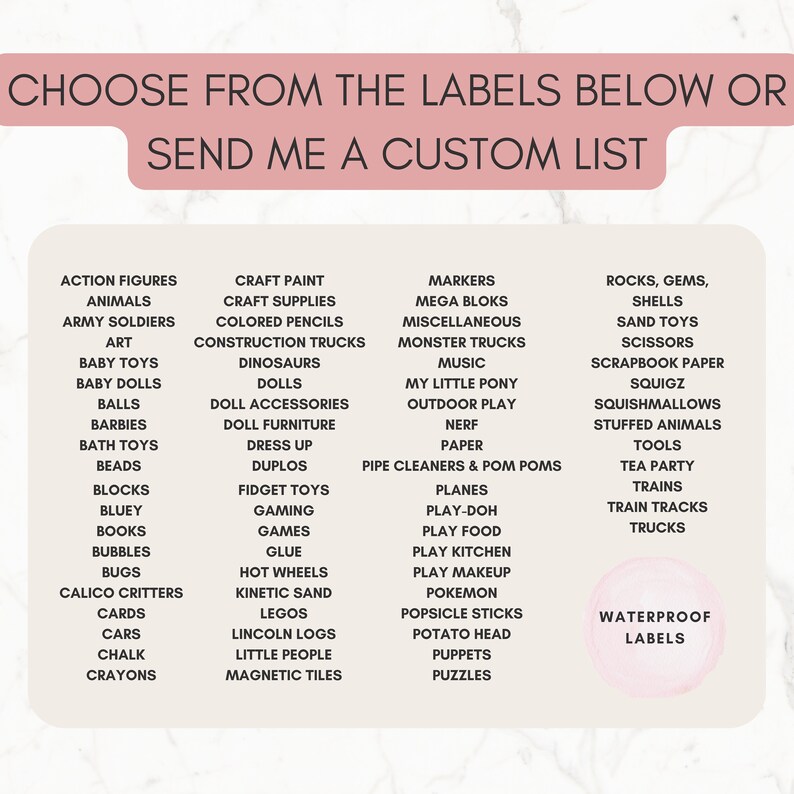 Toy Bin Labels, Waterproof, Cube Storage, Bin Clip, Basket, Home ...