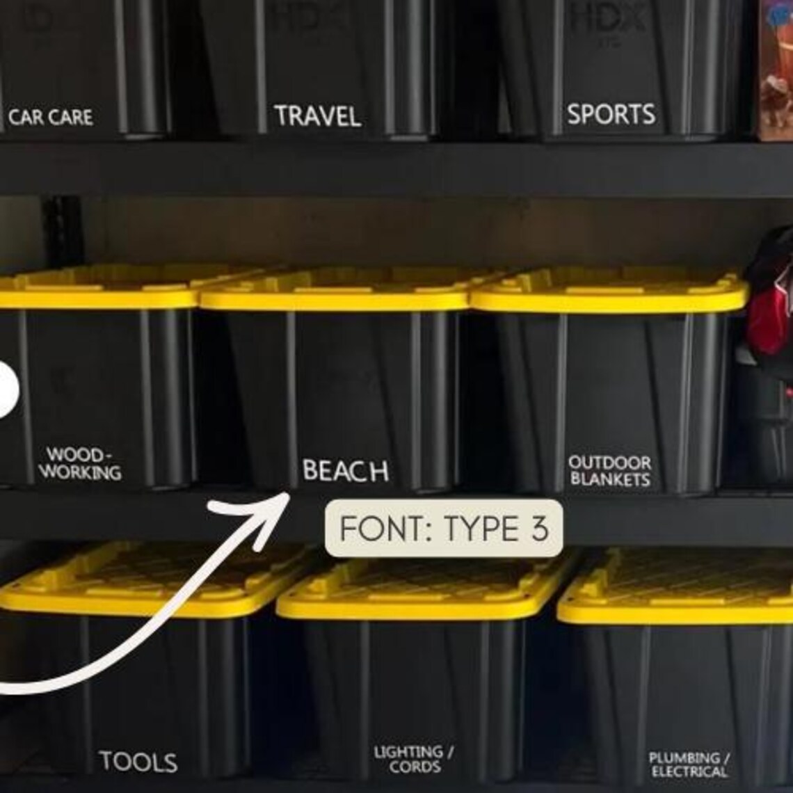 Custom Waterproof Storage Bin Labels: Garage, Basement, Holiday - Etsy