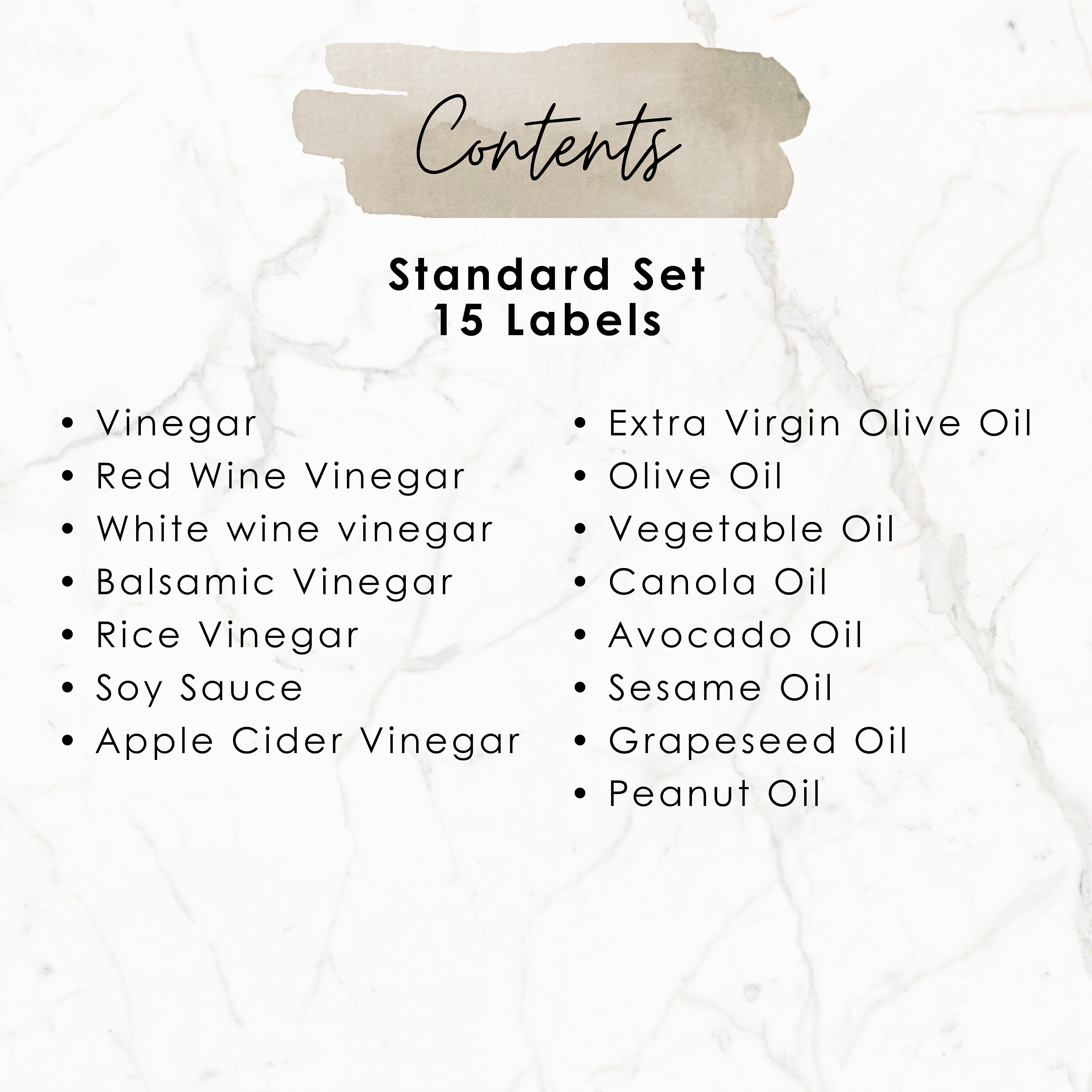 Oil and Vinegar Labels, Waterproof, Kitchen Organization, Olive Oil ...