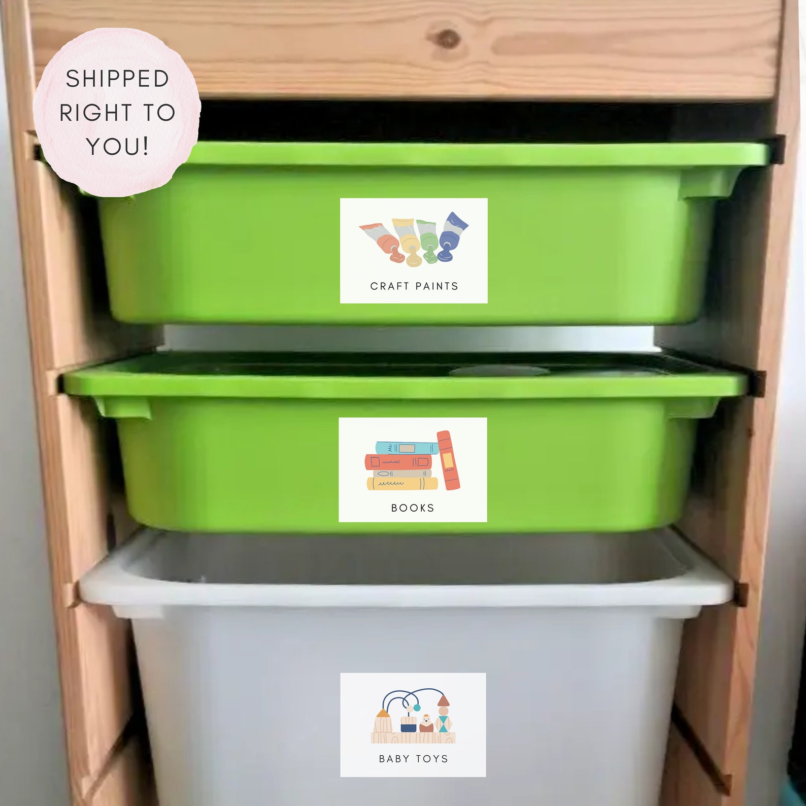 Toy Bin Sticker Labels, Montessori, Waterproof, IKEA Trofast, Kallax ...