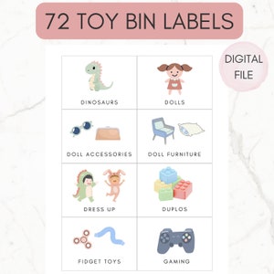 Toy Bin Labels, Playroom Organization, Playroom Labels, Trofast, Cube ...