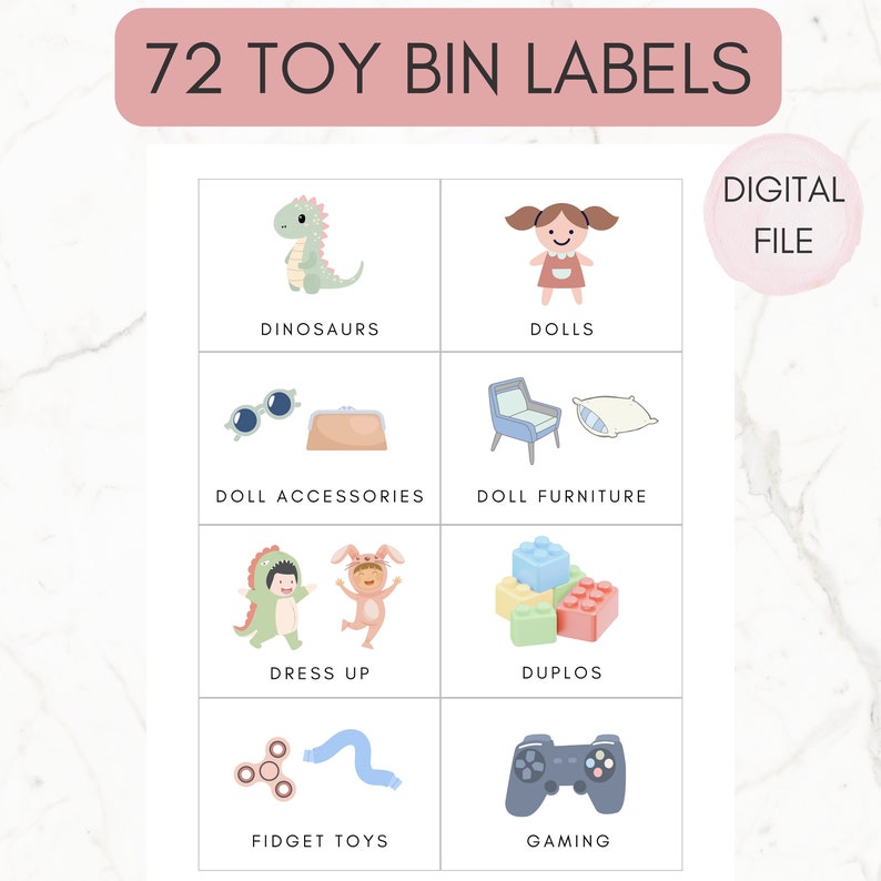 Toy Bin Labels, Playroom Organization, Playroom Labels, Trofast Labels ...
