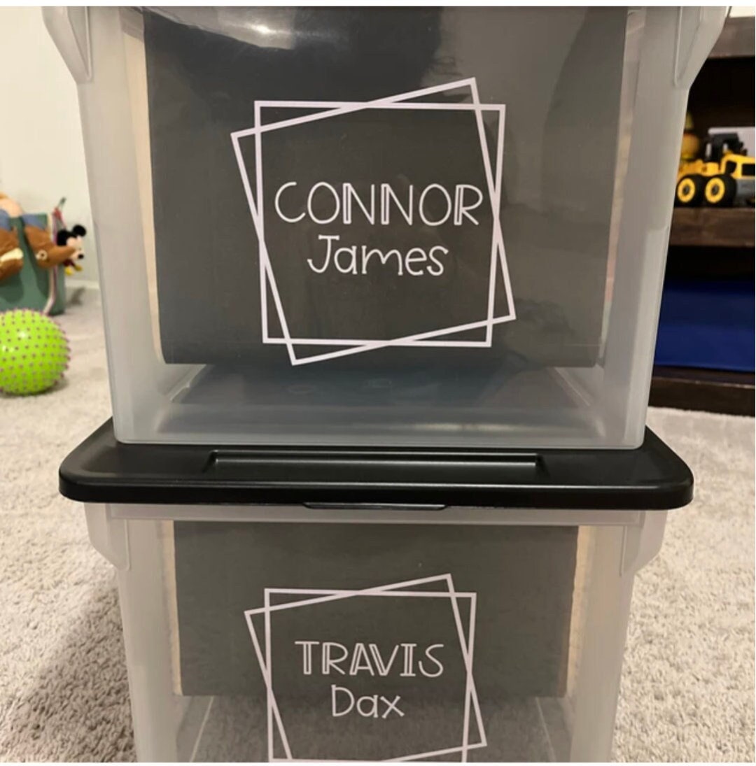 Milestone Tote Bin Labels Memory Box Organization School Files Baby ...