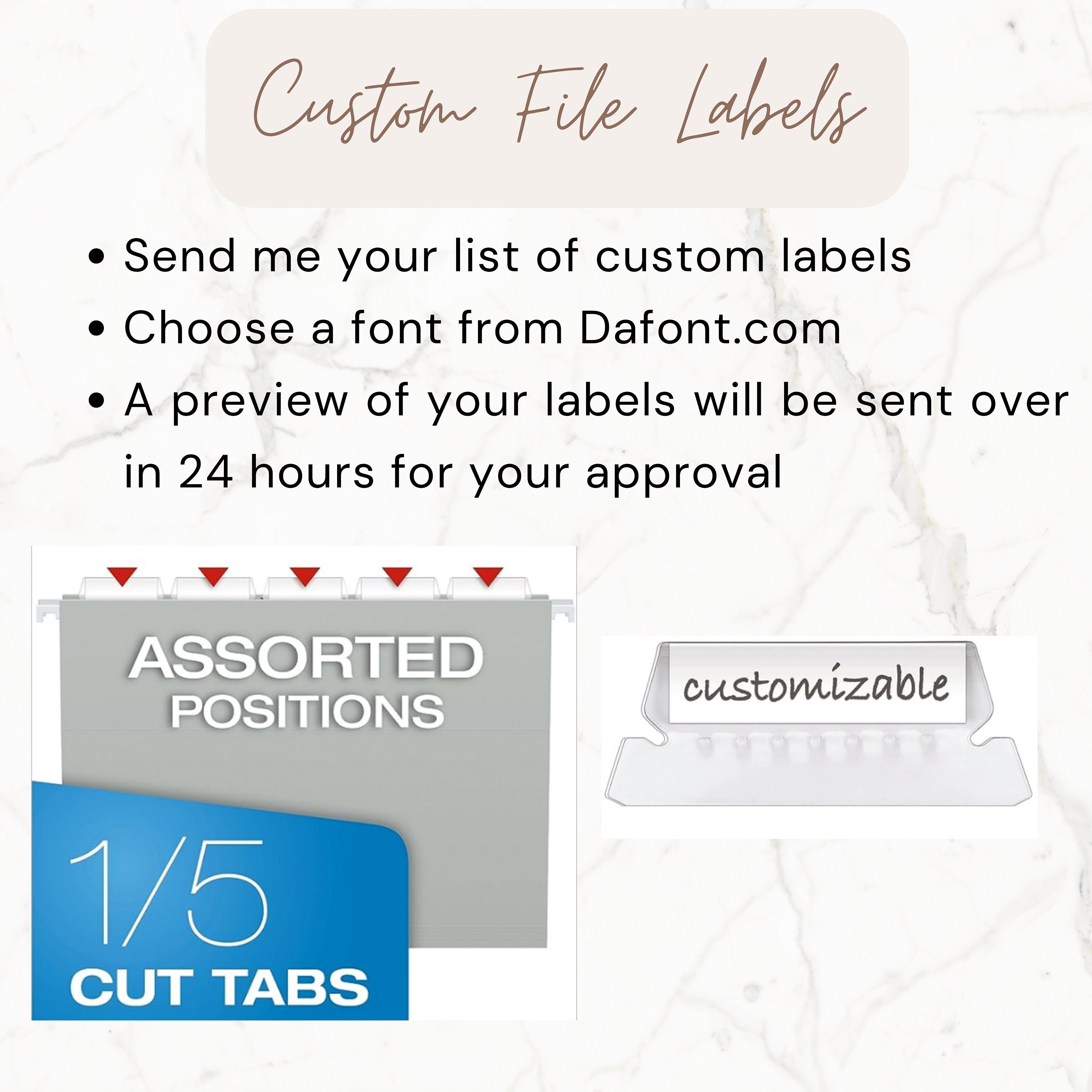 Pre-cut CUSTOM Labels for File Folders, Cardstock File Labels, Home ...