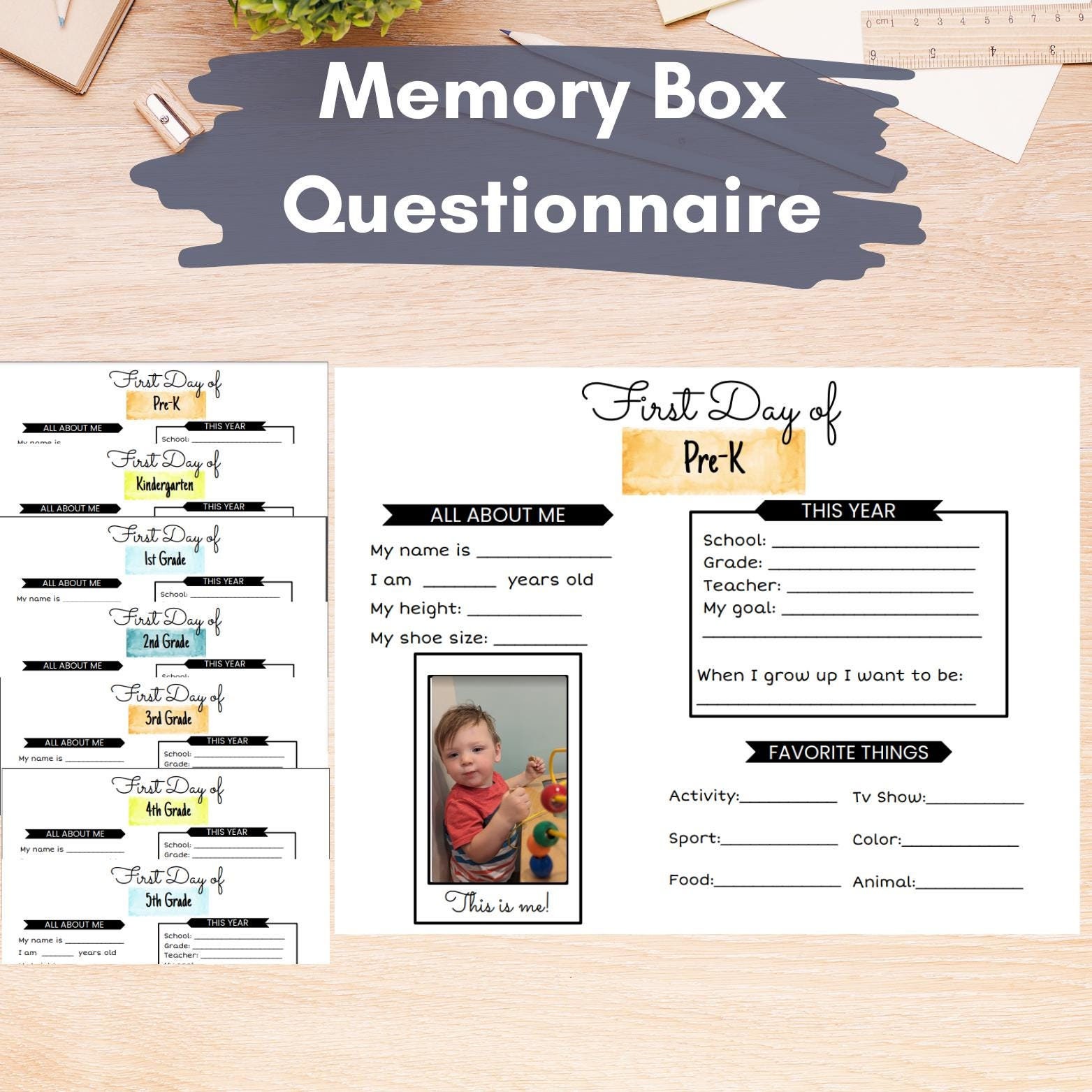 Memory Box Questionnaire L Printable Kids Interview Questions L PDF ...