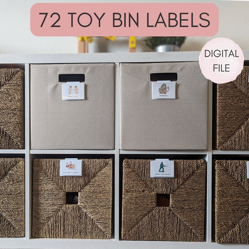 Toy Bin Labels, Playroom Organization, Playroom Labels, Trofast, Cube ...