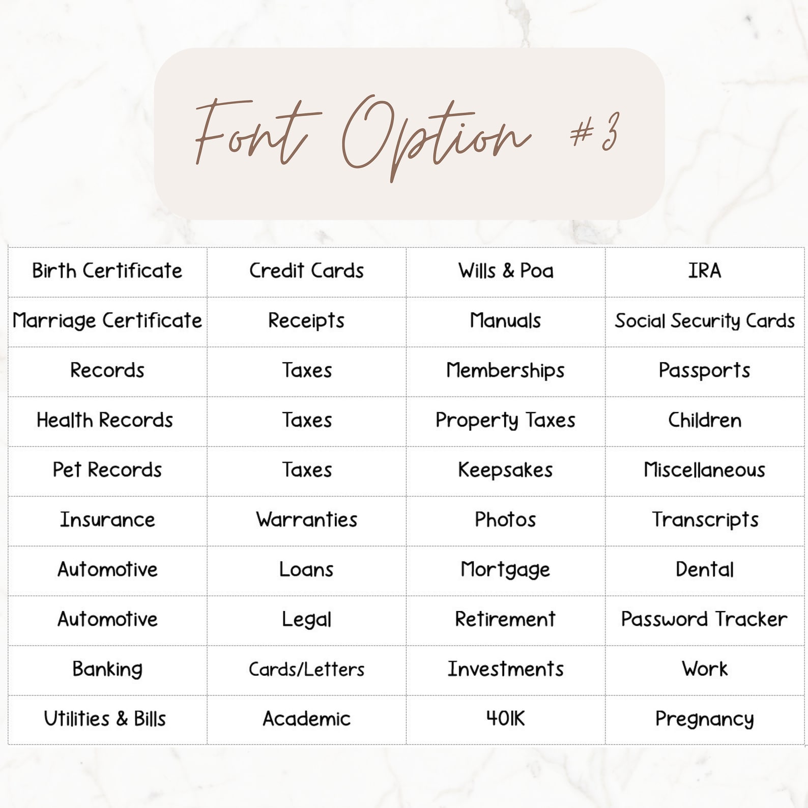 Home Organization Labels, Precut Home Filing System LABELS, Home Office ...