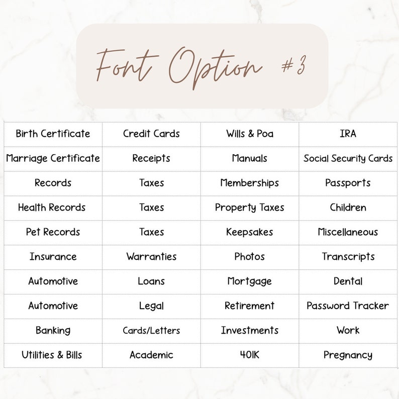 Home Organization Labels, Precut Home Filing System LABELS, Home Office ...