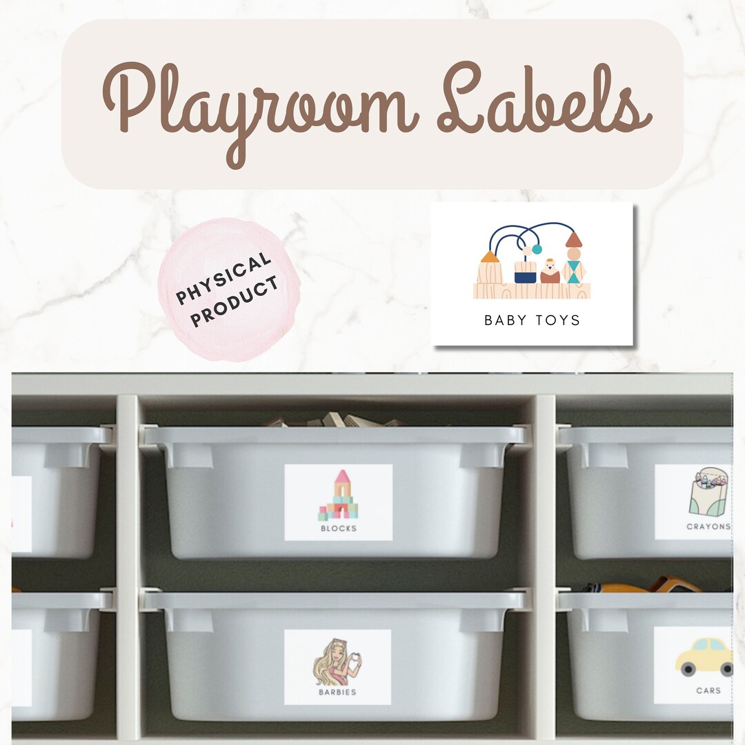 Toy Bin Sticker Labels, Montessori, Waterproof, IKEA Trofast, Kallax ...