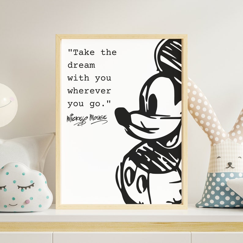 Mickey Mouse Wall Art, Kid's Room, Mickey and Minnie Digital Download ...