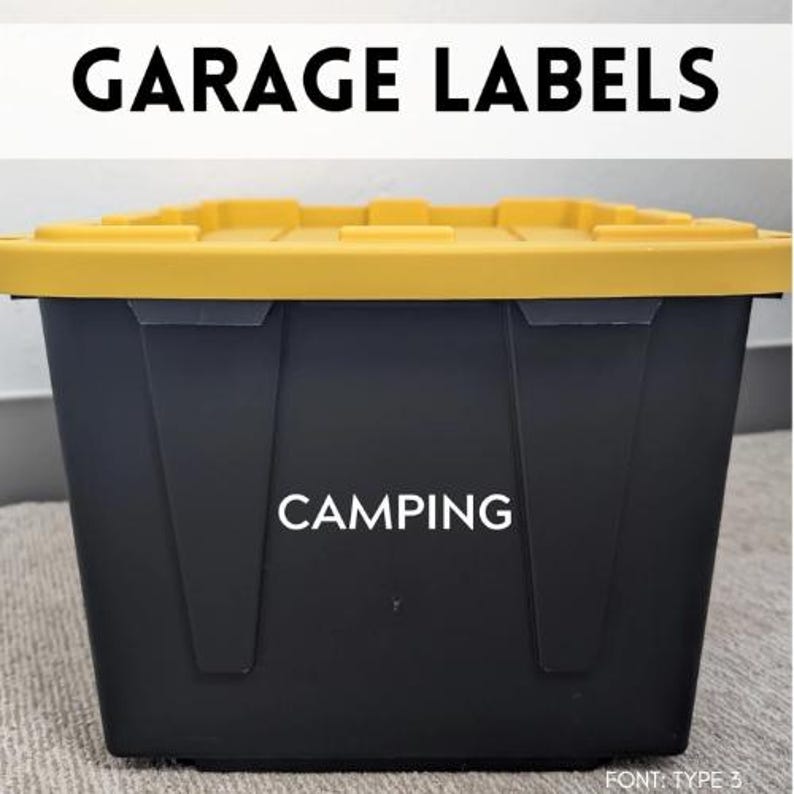 Custom Waterproof Storage Bin Labels: Garage, Basement, Holiday - Etsy