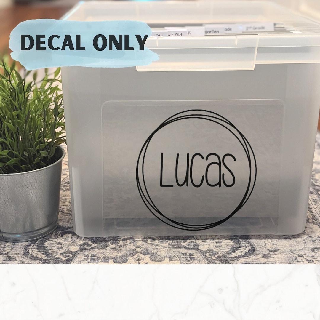 Name Decal for Milestone Tote Box DIY Name Decal Vinyl Name Memory Box ...