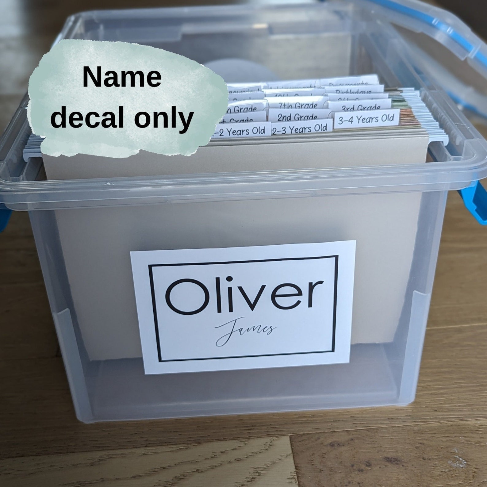 Name Decal for Milestone Tote Box, Name Decal Sticker, Memory Box ...